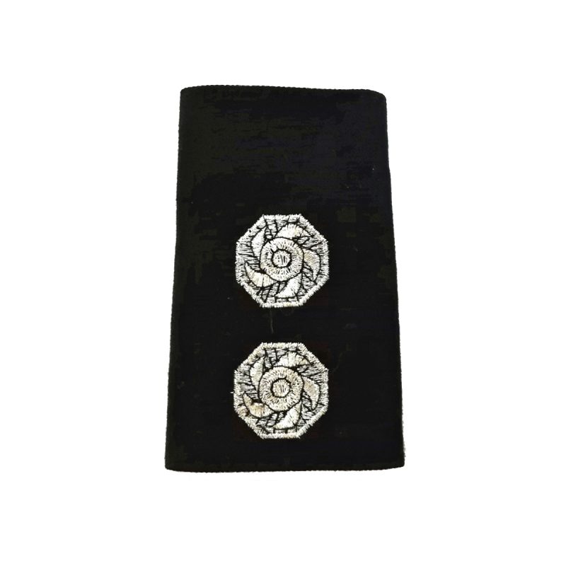 Pair of embroidered Watch Manager sliders on navy polycotton – Stitch-Tech